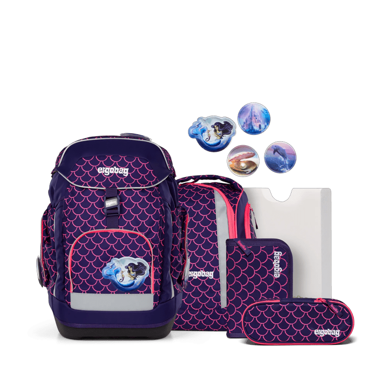 ergobag Maxi School Backpack Set Pearl Divebear